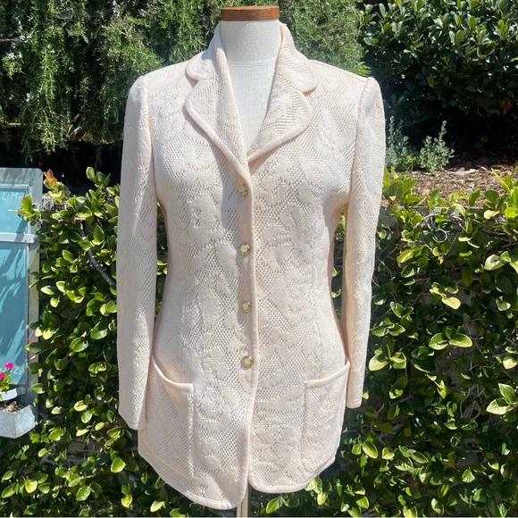Escada | Jackets & Coats | Escada Ivory Knit Jacket | Poshmark